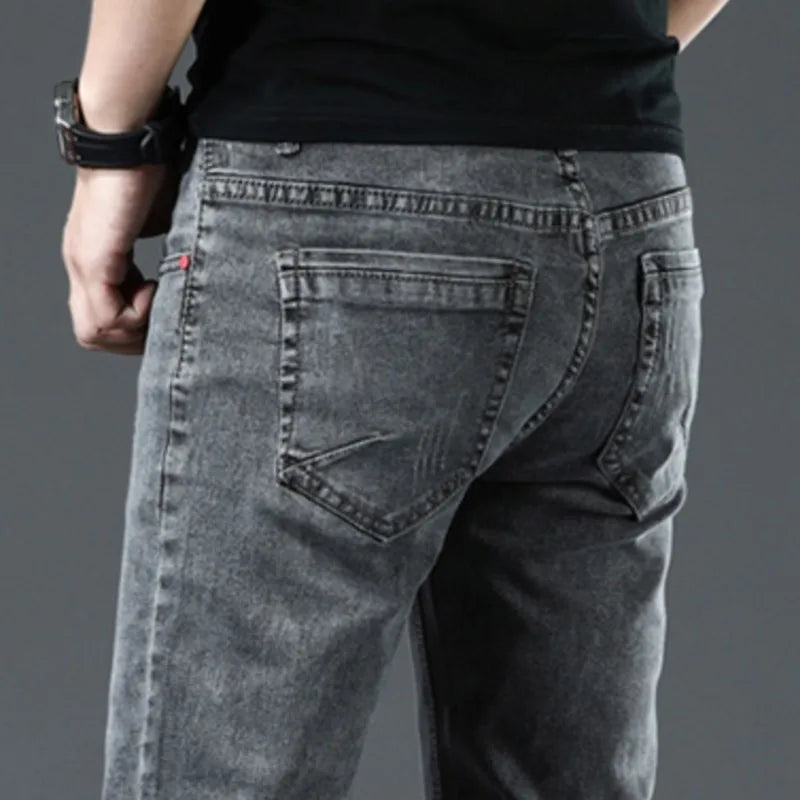 Korean Men's Slim Fit Denim Jeans – XavierDior